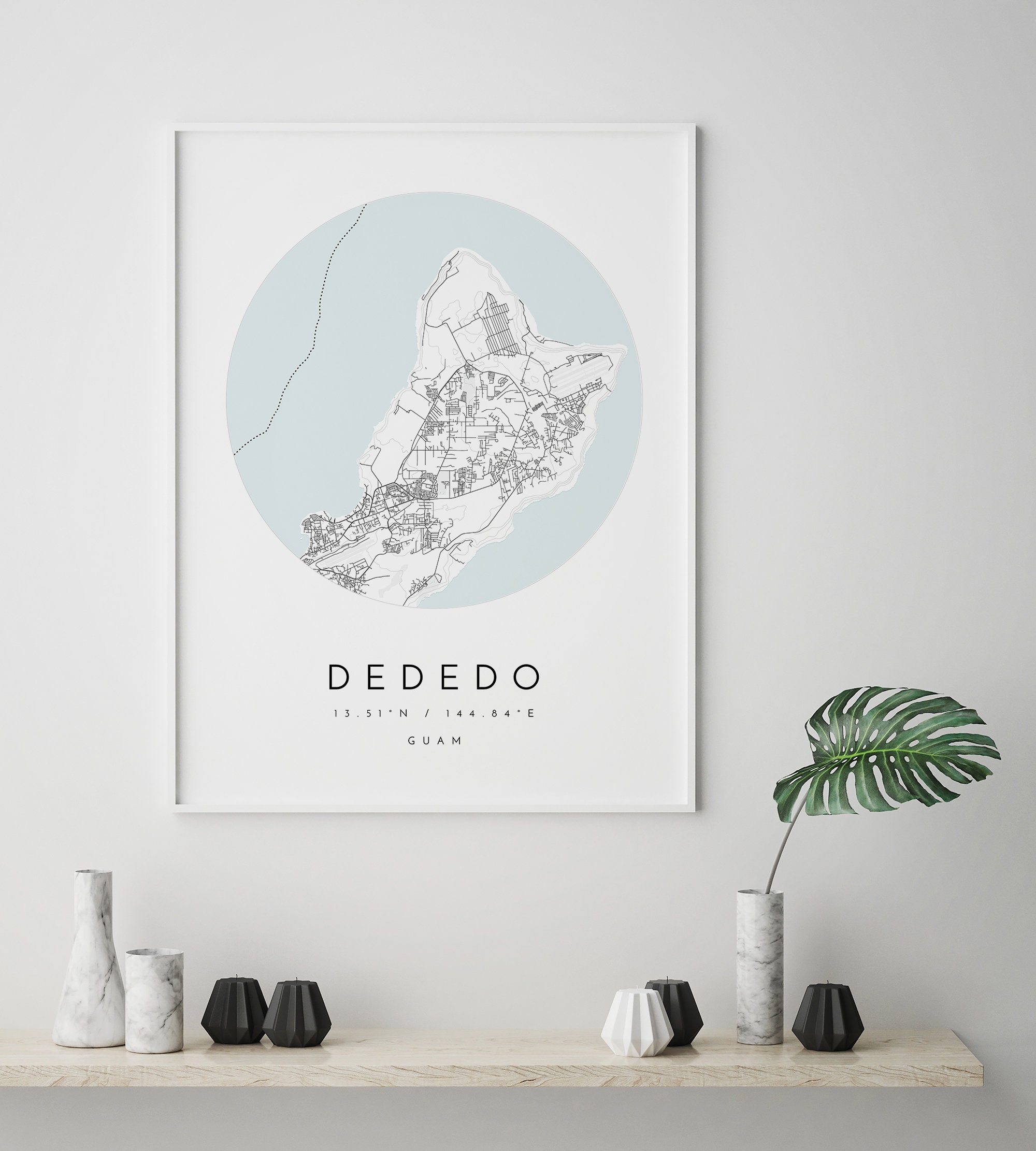 Dededo Map, Dededo, Guam, City Map, Home Town Map, Dededo Print, Wall ...