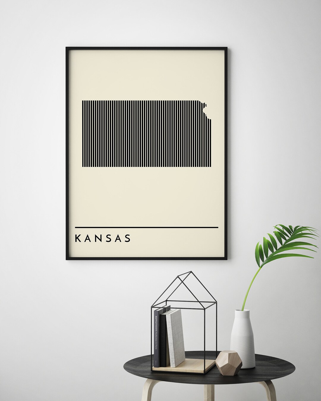 Kansas Map Art Print Kansas State Map Kansas Minimalist Map - Etsy