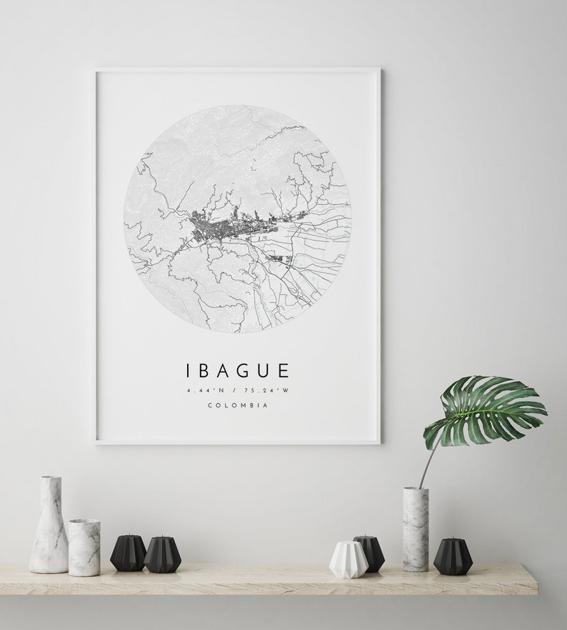 Ibague Map Ibague Colombia City Map Home Town Map Ibague - Etsy