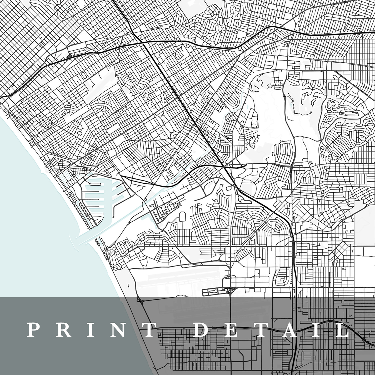 Los Angeles Map Minimalist Map Los Angeles Print Los - Etsy