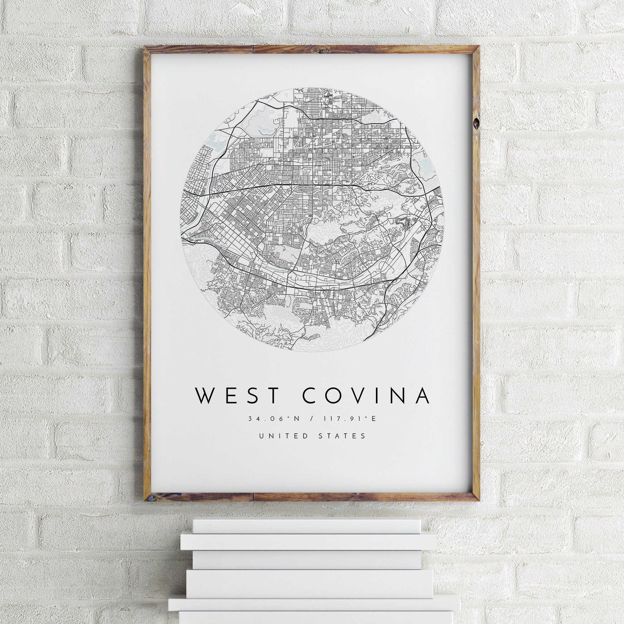 West Covina Map West Covina California City Map Home Town | Etsy