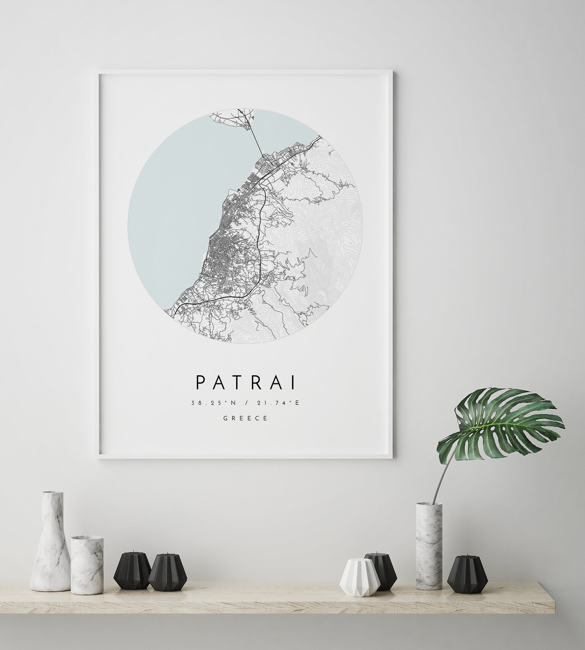 Patrai Map Patrai Greece City Map Home Town Map Patrai | Etsy