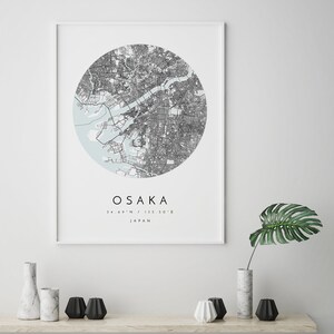 Osaka Map, Osaka, Japan, City Map, Home Town Map, Osaka Print, Wall Art ...