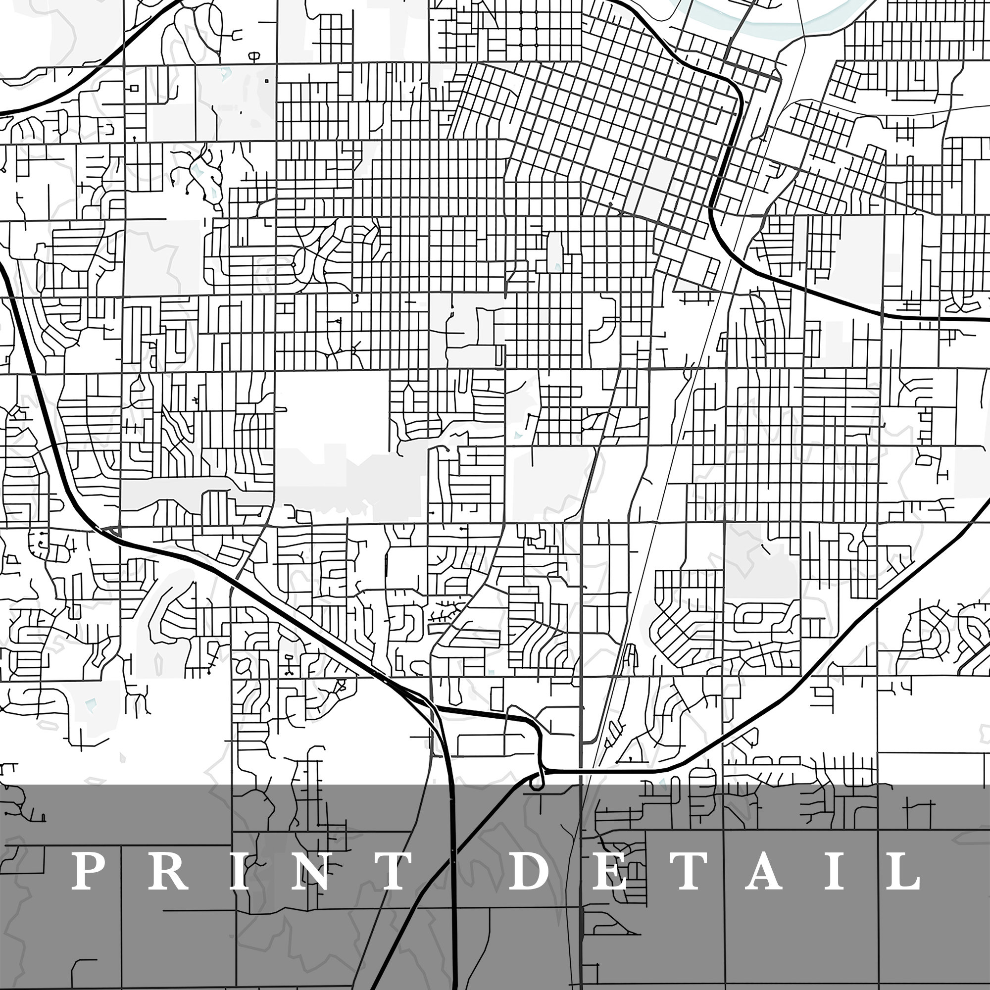 Topeka City Map Map of Topeka Home Town Map City Map - Etsy