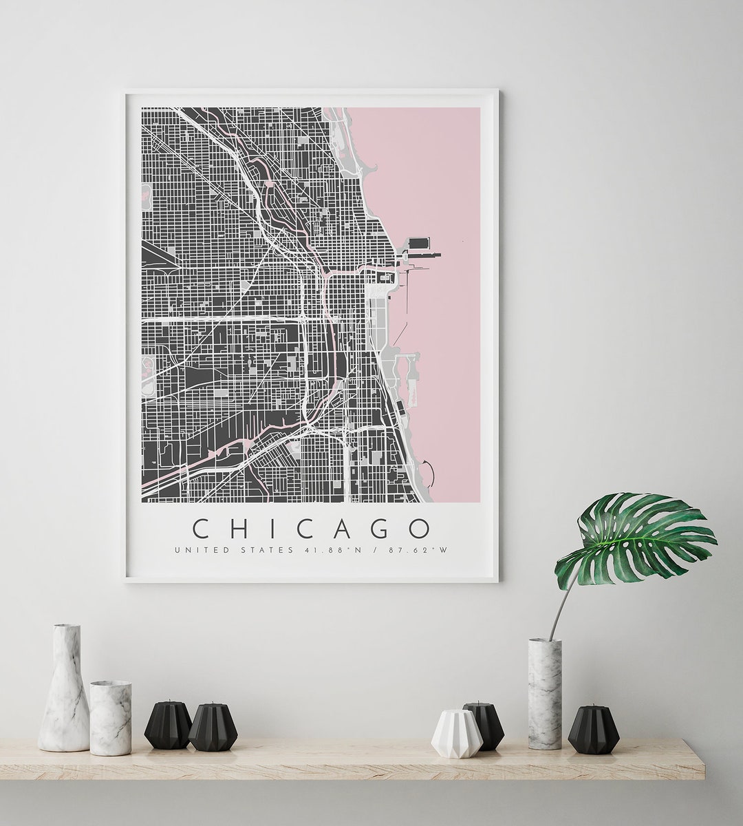 Chicago Map Print Chicago Print Chicago Map Chicago Poster - Etsy UK