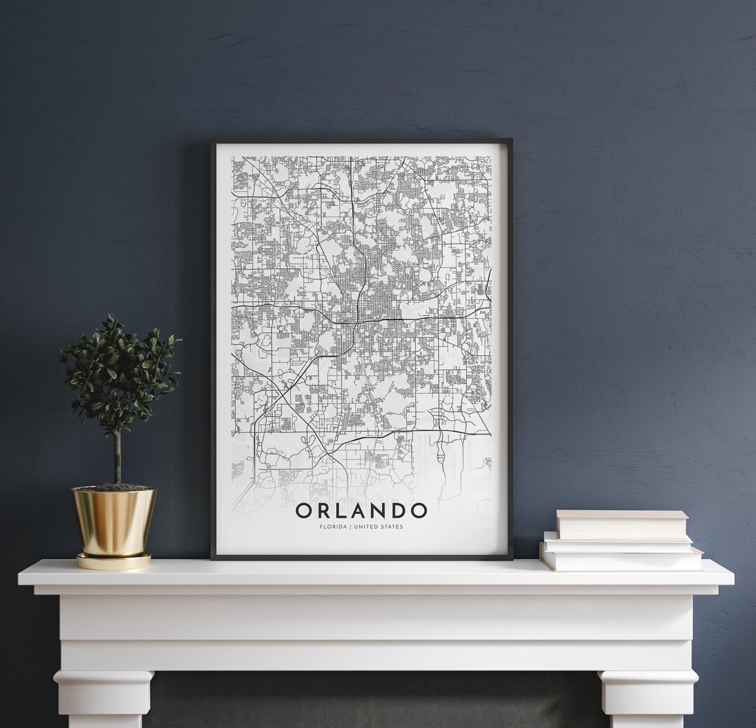 Orlando Map Orlando Florida City Map Print Map Poster - Etsy