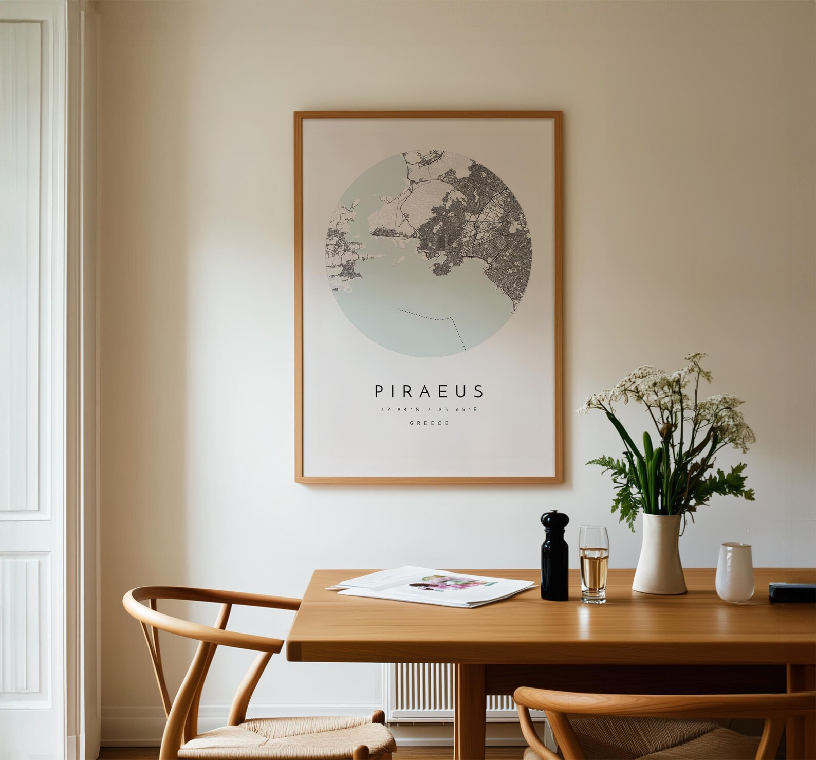 Piraeus Map, Piraeus, Greece, City Map, Home Town Map, Piraeus Print ...