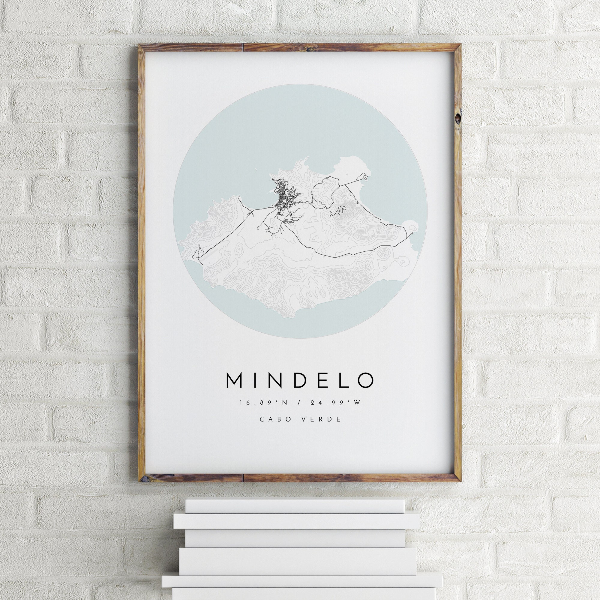 Mindelo Map Mindelo Cabo Verde City Map Home Town Map | Etsy