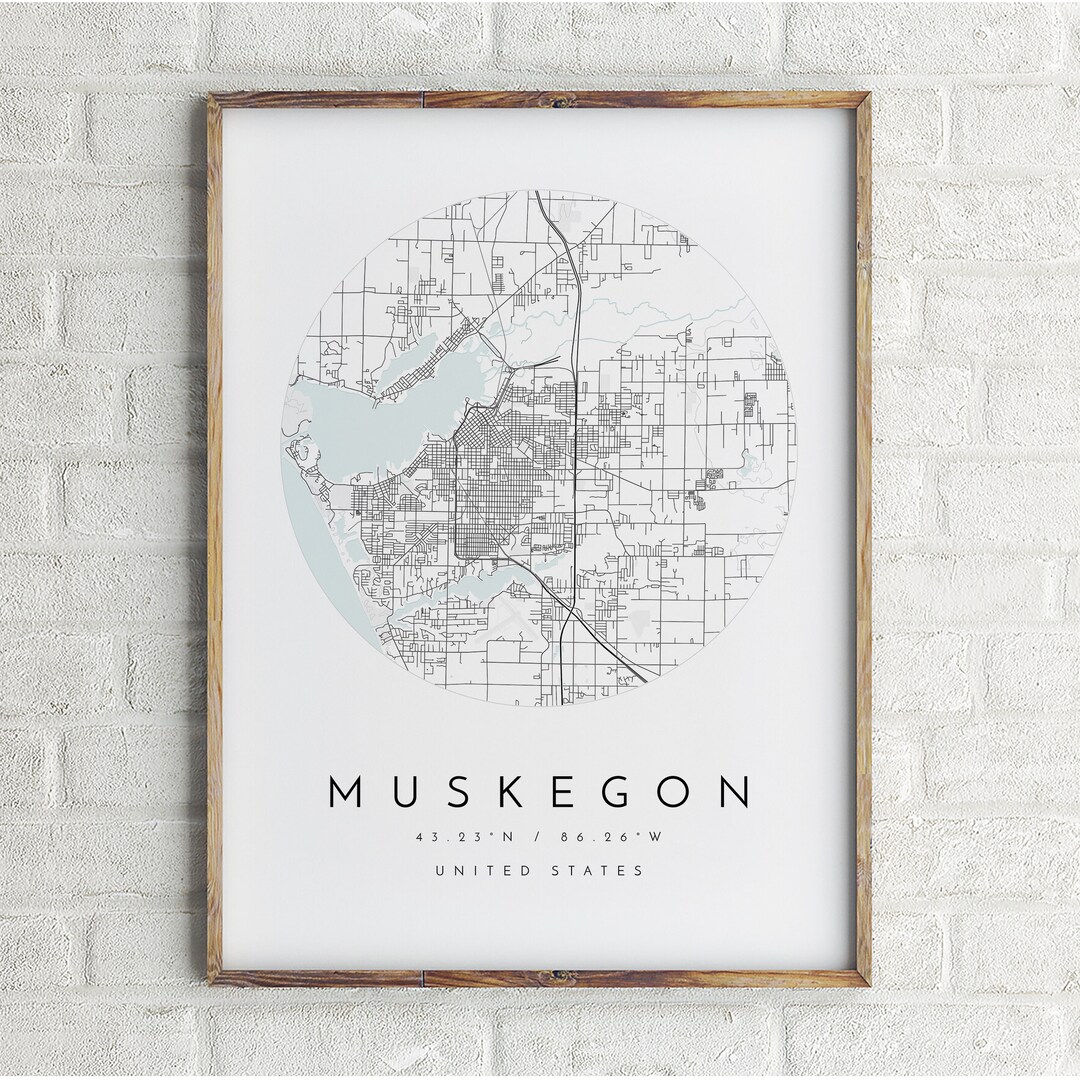 Muskegon Map, Muskegon, Michigan, City Map, Home Town Map, Muskegon ...