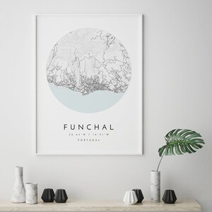 Funchal Map, Funchal, Portugal, City Map, Home Town Map, Funchal Print ...
