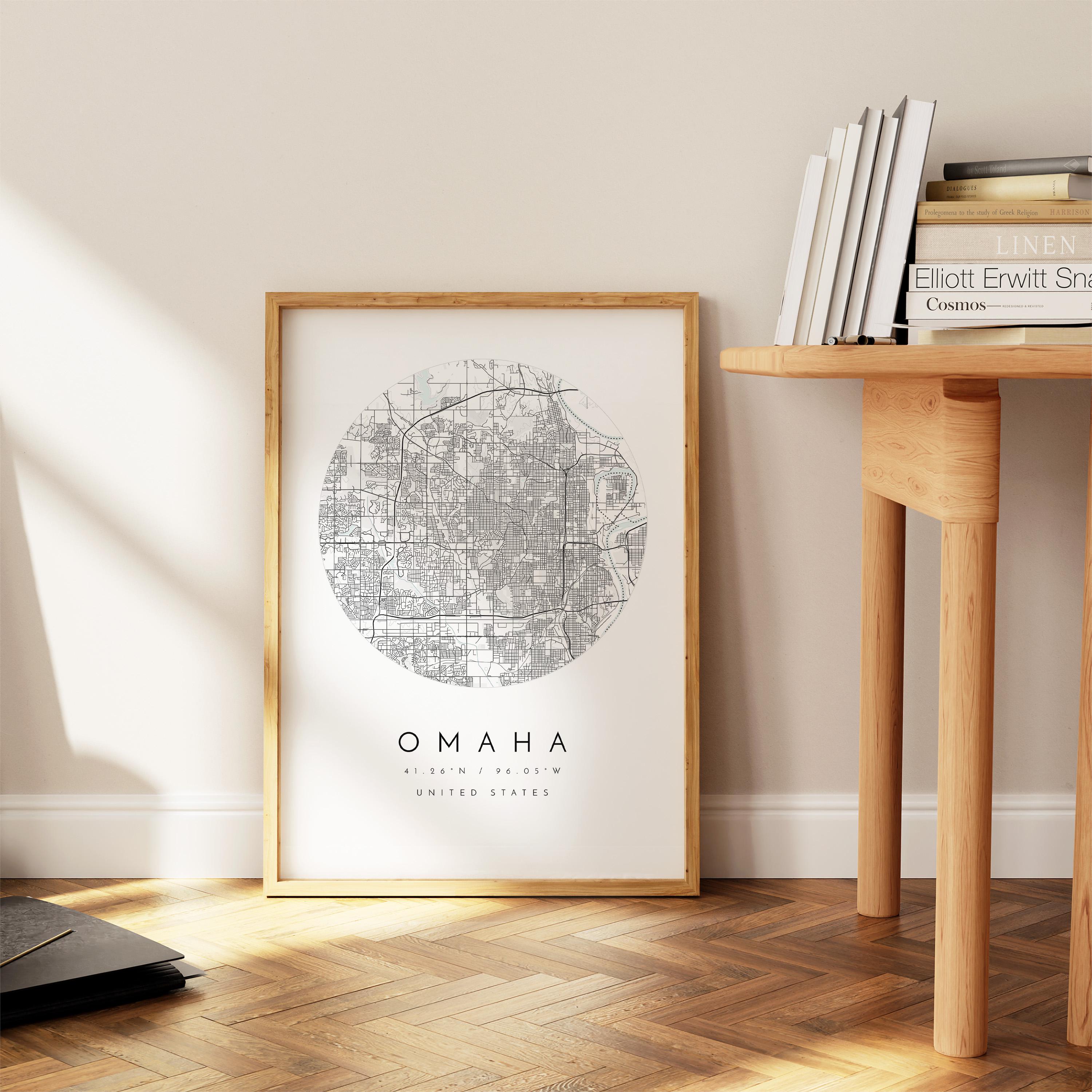 Omaha Map, Omaha, Nebraska, City Map, Home Town Map, Omaha Print, Wall ...