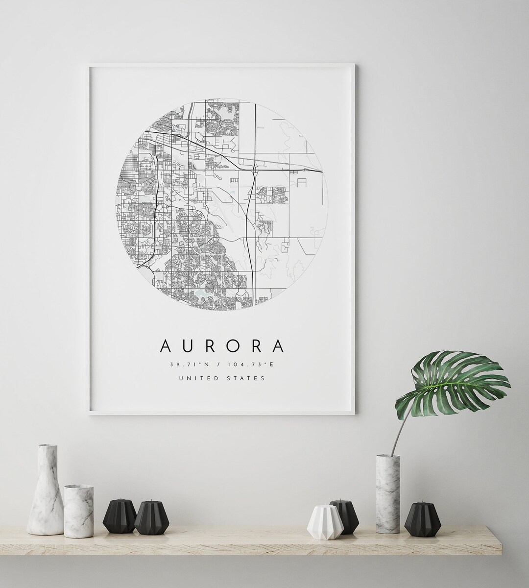 Aurora Map, Aurora, Colorado, City Map, Home Town Map, Aurora Print ...