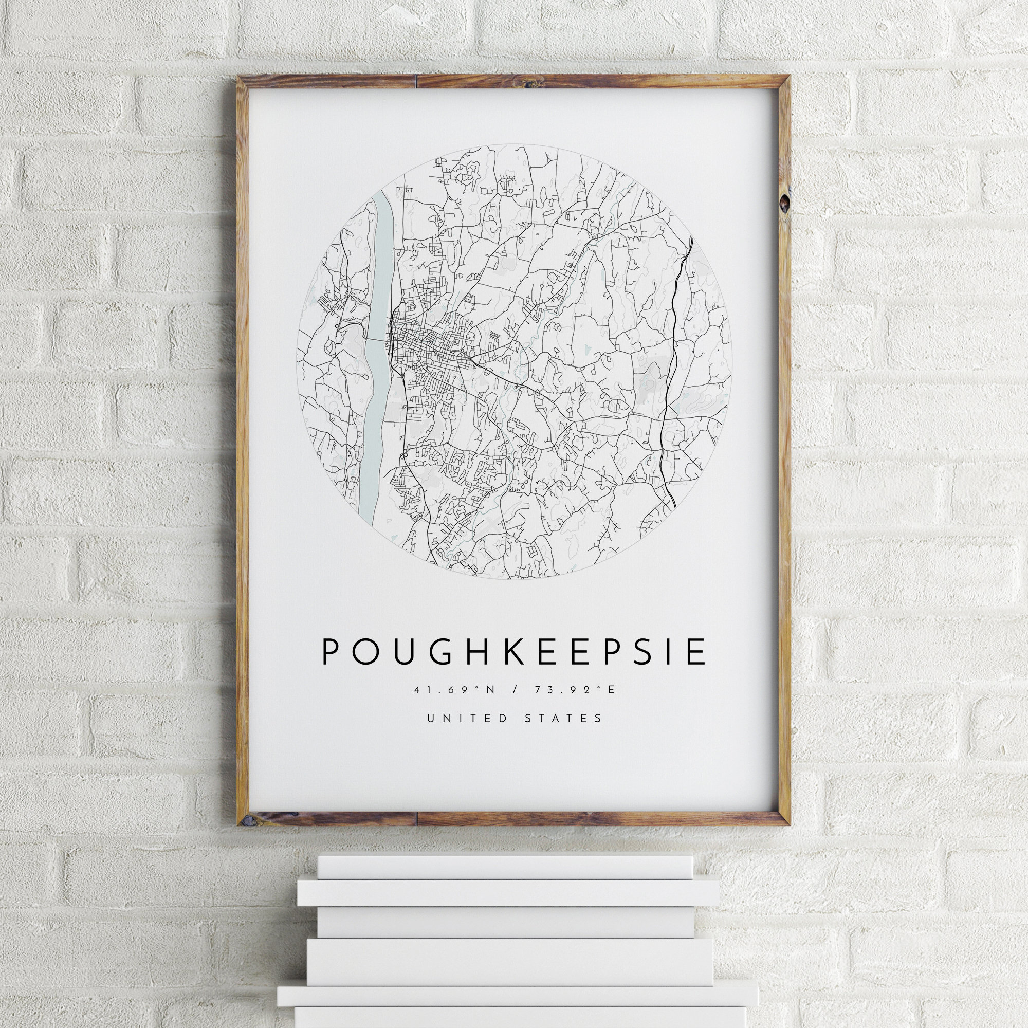 Poughkeepsie Map Poughkeepsie New York City Map Home Town | Etsy
