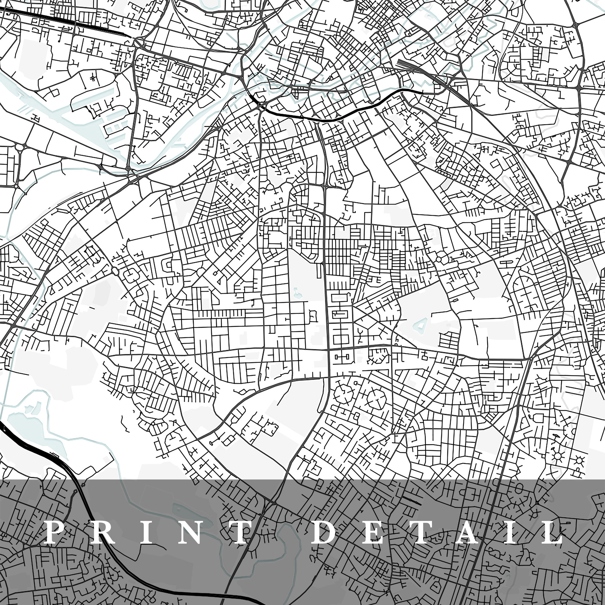 Manchester City Map Manchester Print Manchester city print | Etsy