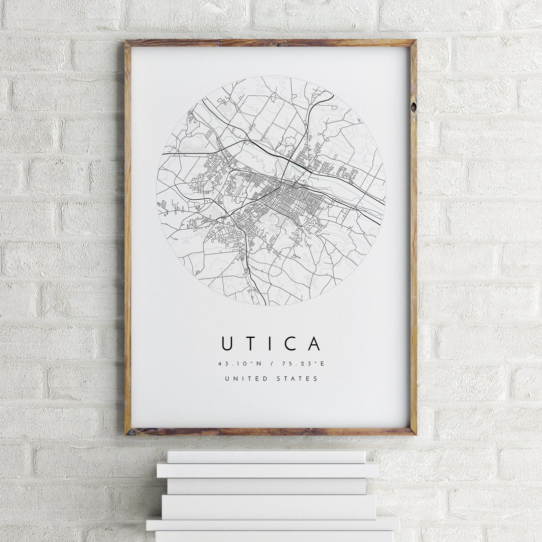Utica Map, Utica, New York, City Map, Home Town Map, Utica Print, Wall ...