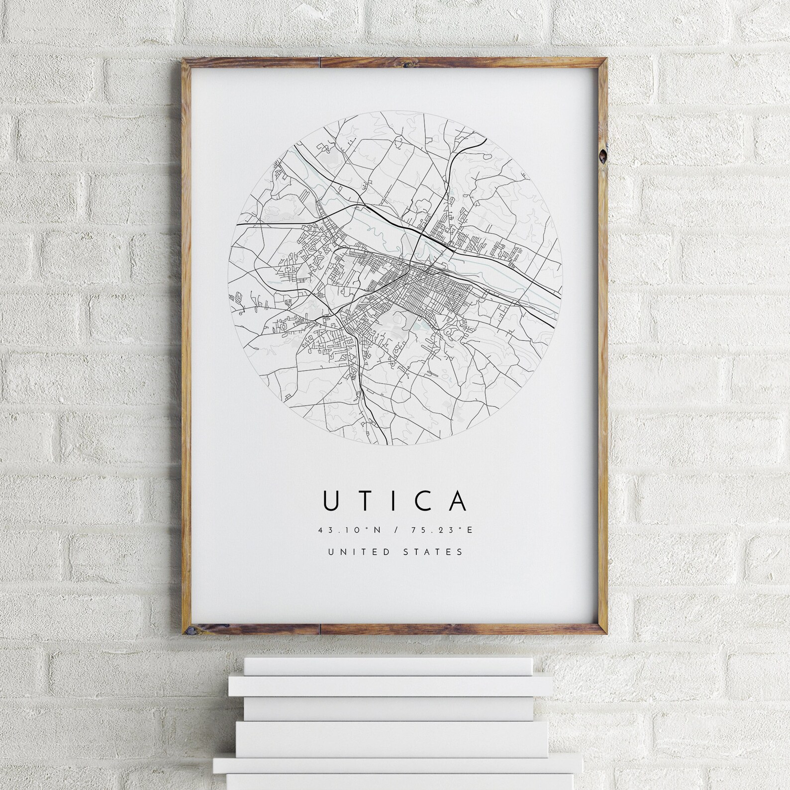 Utica Map Utica New York City Map Home Town Map Utica - Etsy
