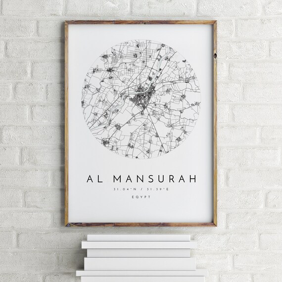 Al Mansurah Map Al Mansurah Eqypt City Map Home Town Map - Etsy Singapore