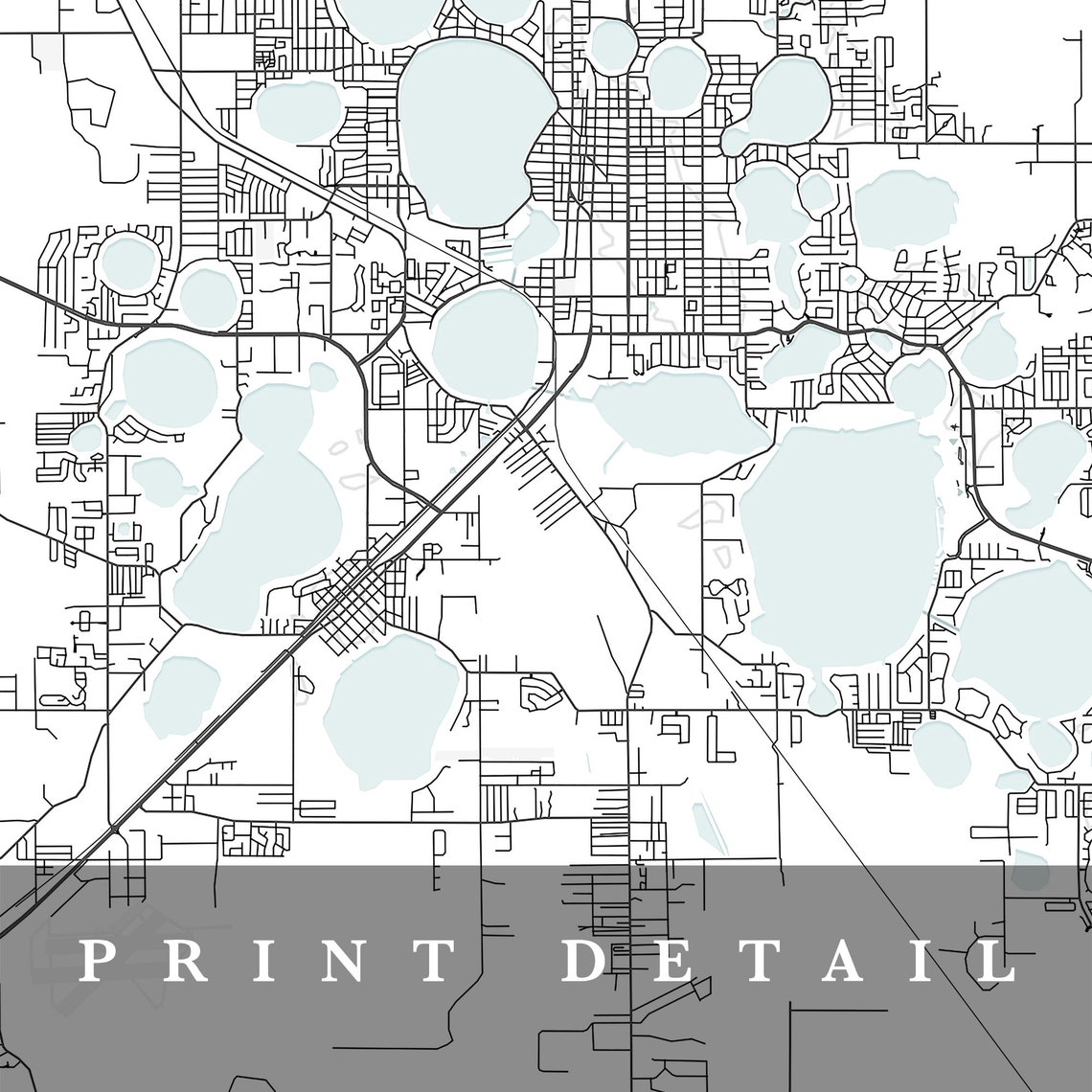 Winter Haven Map Winter Haven Florida City Map Home Town | Etsy