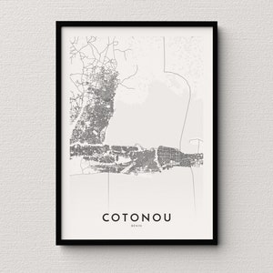 Cotonou Map Cotonou Benin City Map Print Map Poster Map - Etsy UK