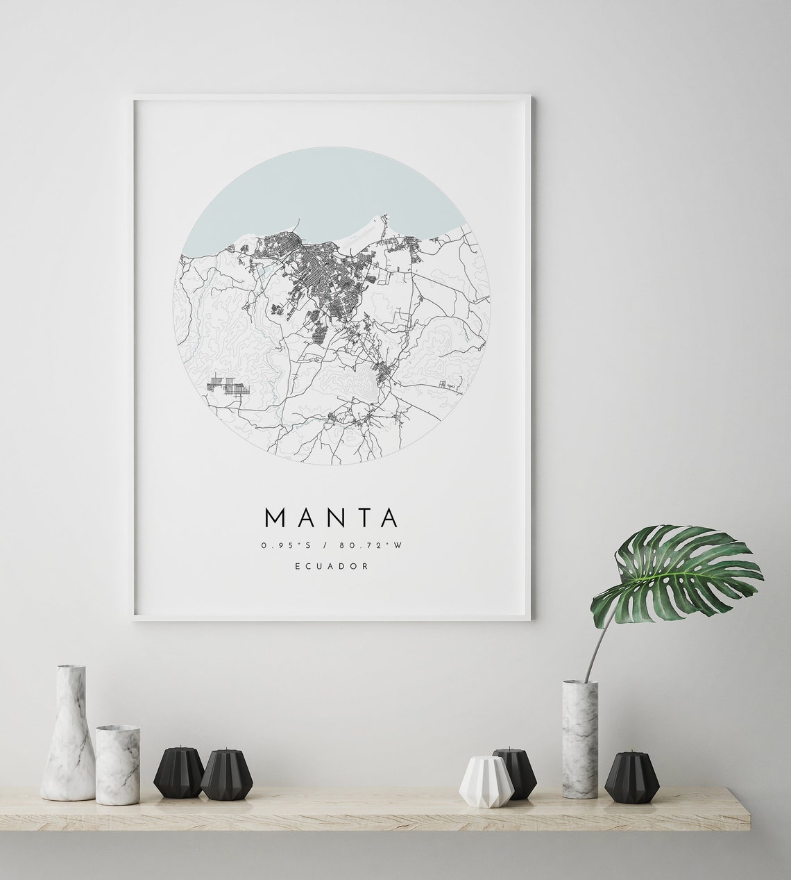 Manta Map Manta Ecuador City Map Home Town Map Manta | Etsy
