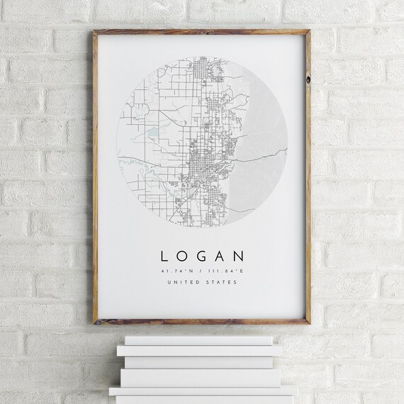 Logan Map Logan Utah City Map Home Town Map Logan Print | Etsy