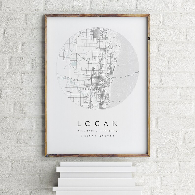 Logan Map Logan Utah City Map Home Town Map Logan Print | Etsy