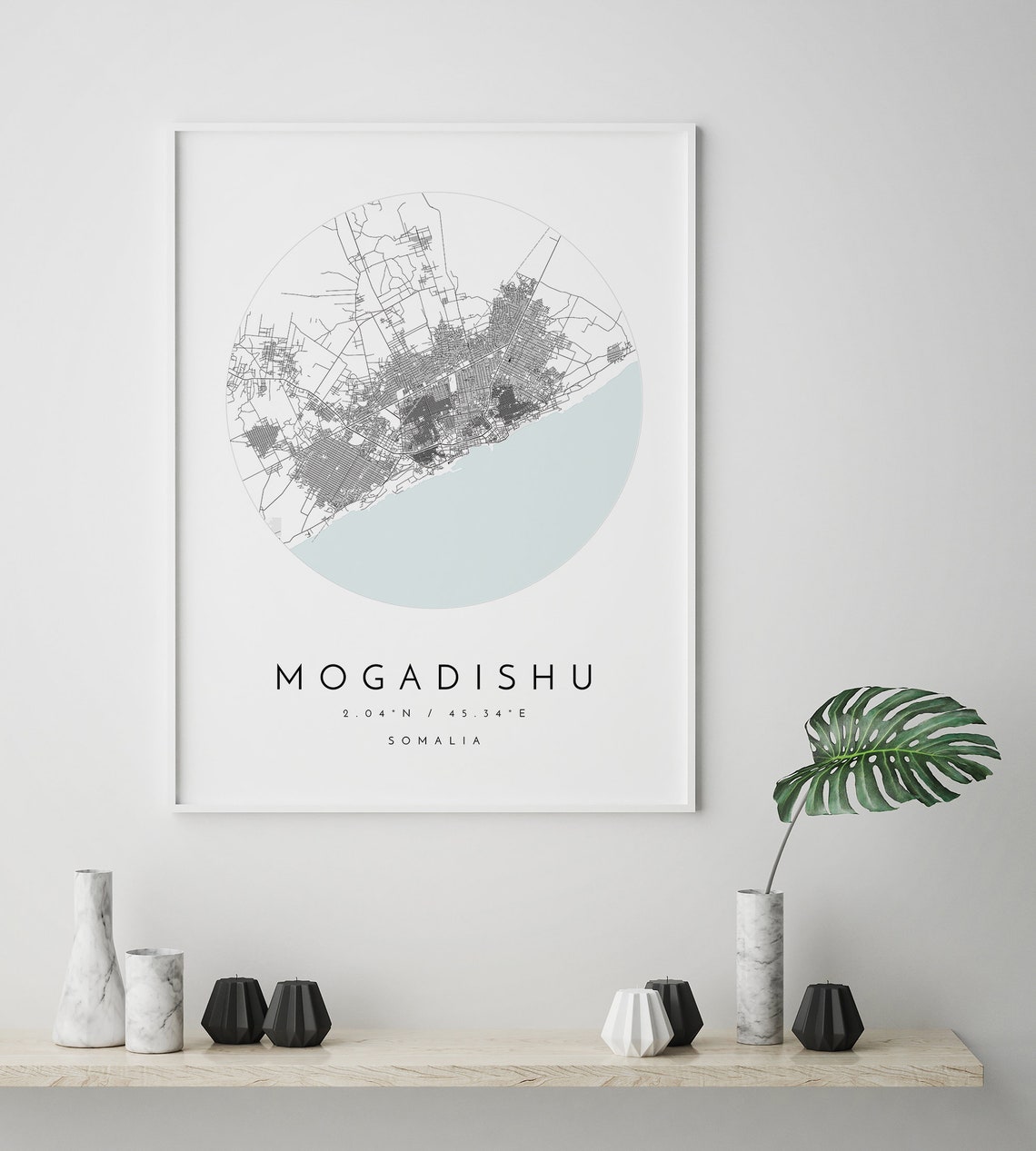 Mogadishu Map Mogadishu Somalia City Map Home Town Map | Etsy UK