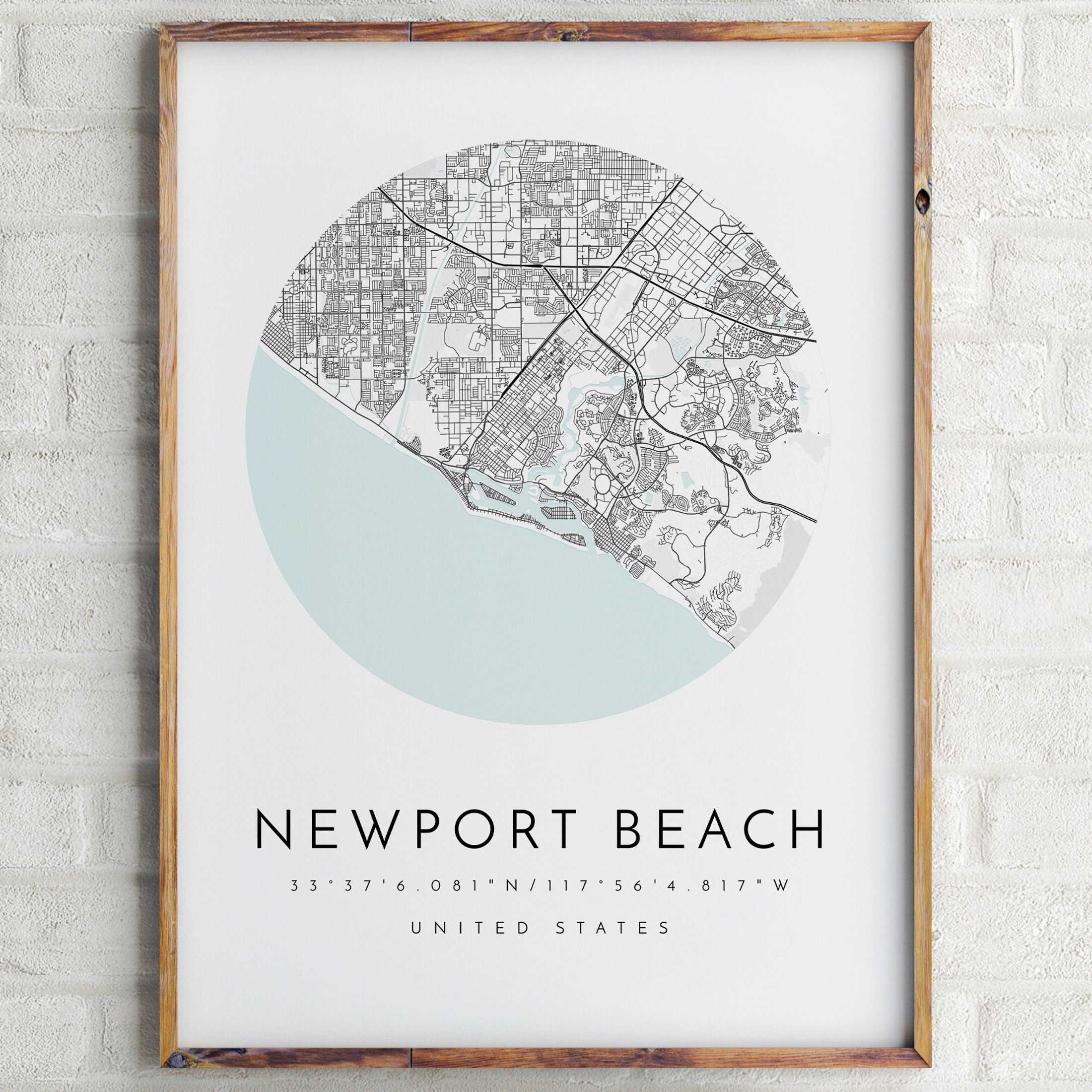 Newport Beach Map Minimalist Map Newport Beach Print | Etsy