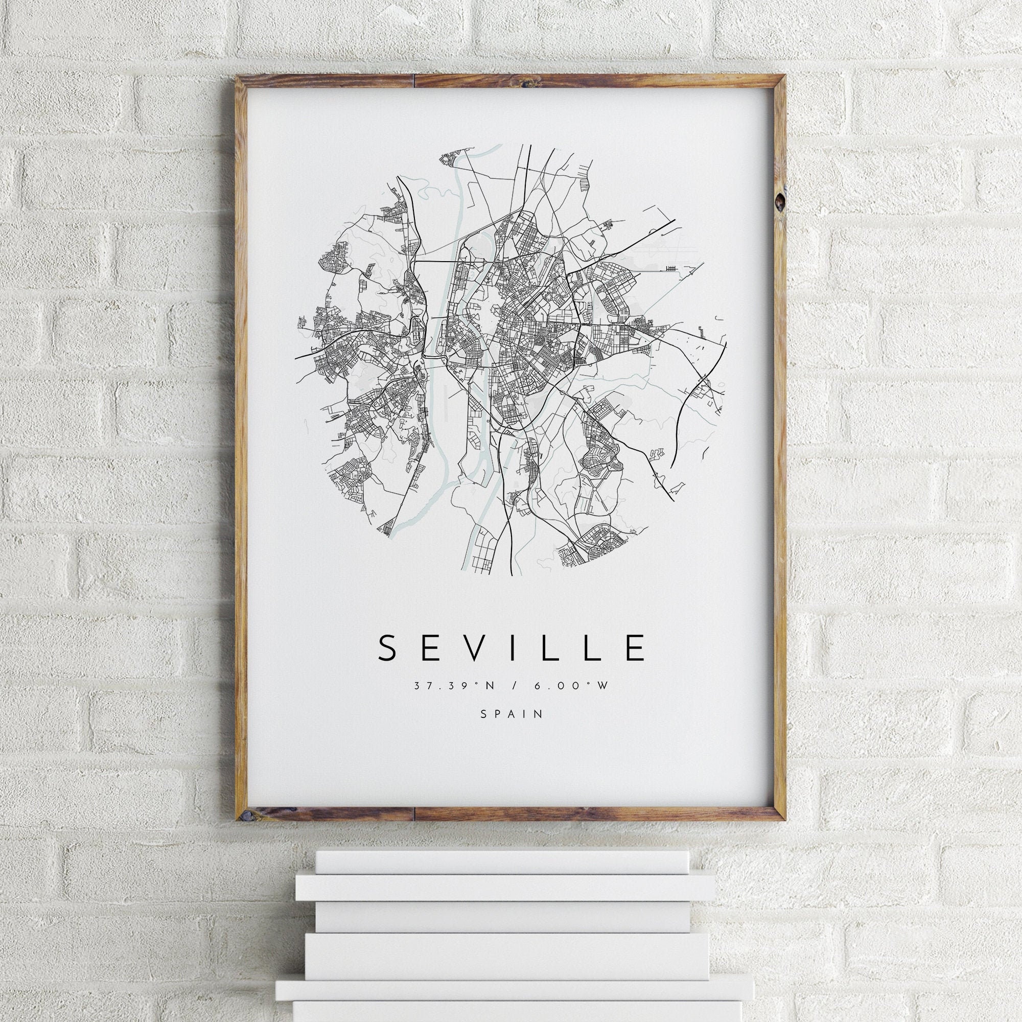 Seville Map Minimalist Map Seville Print Seville Poster - Etsy