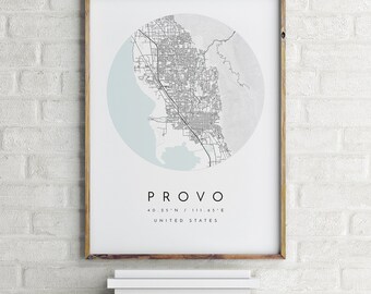Provo City Map Art - Etsy