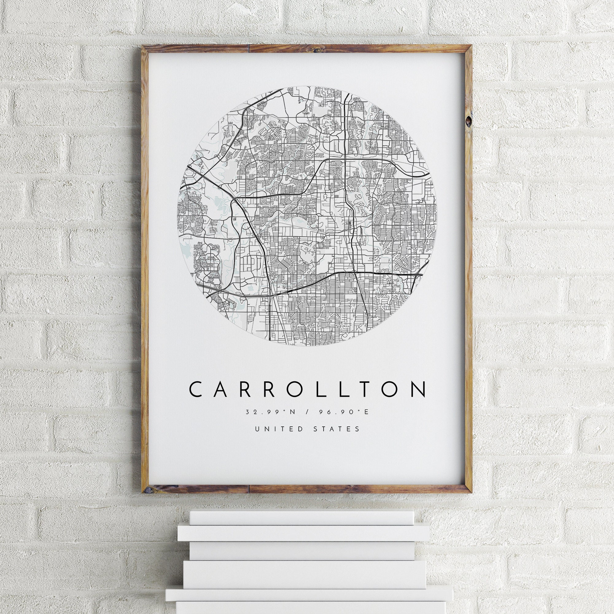 Carrollton Map Carrollton Texas City Map Home Town Map - Etsy
