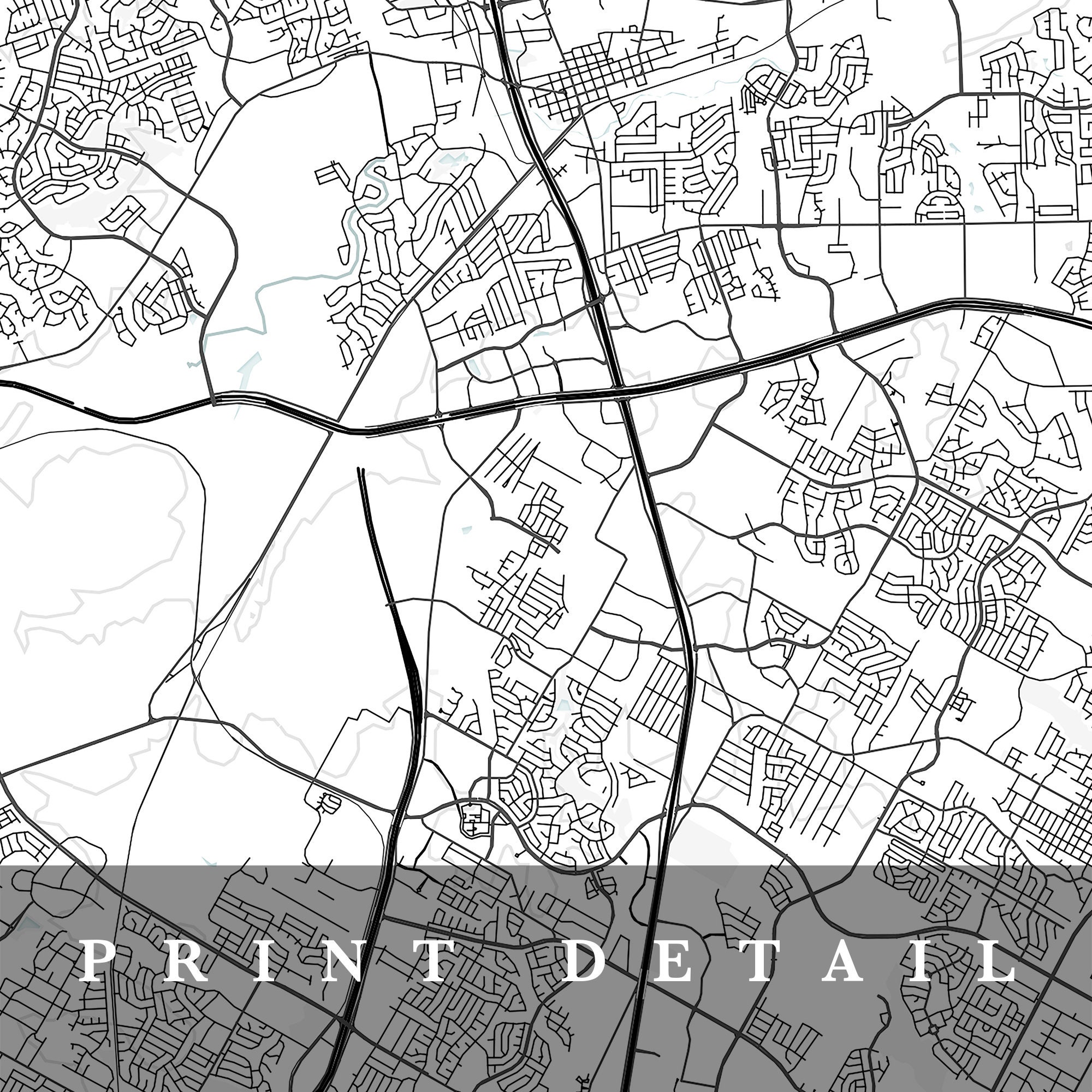 Round Rock Map Round Rock Texas City Map Home Town Map | Etsy