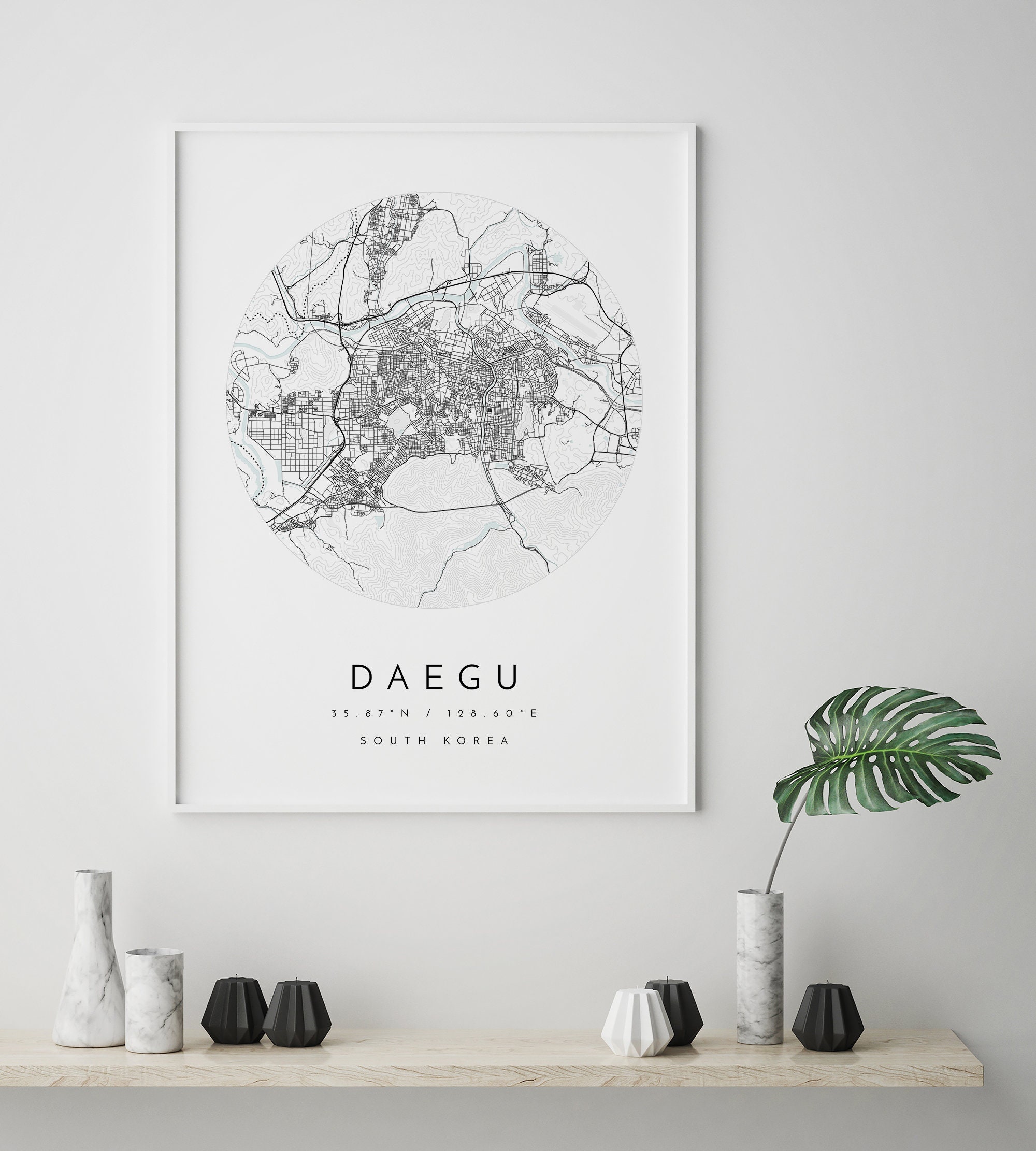 Daegu Map Daegu South Korea City Map Home Town Map Daegu | Etsy