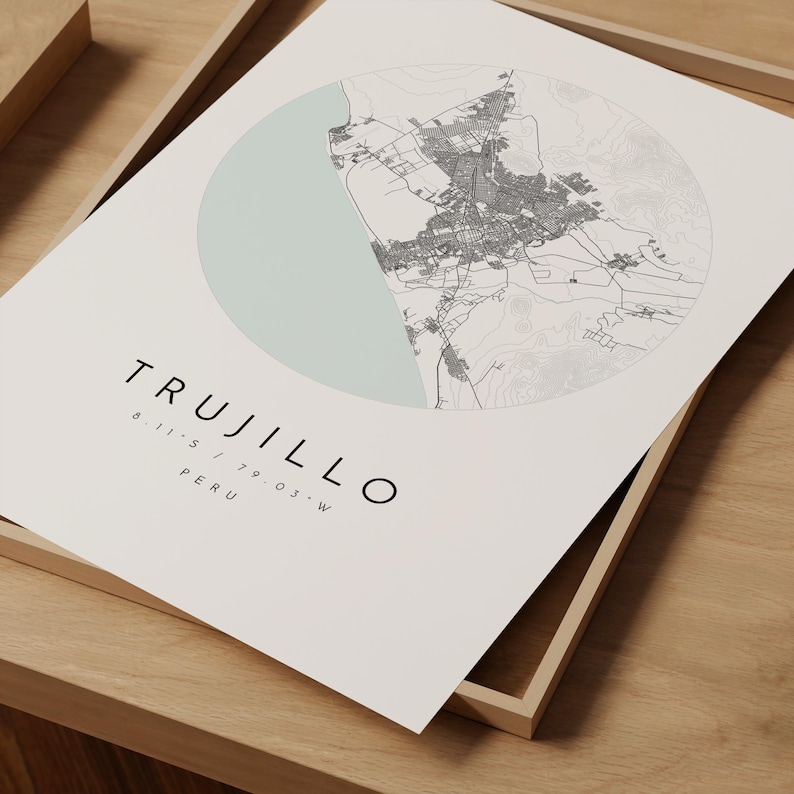 Trujillo Map, Trujillo, Peru, City Map, Home Town Map, Trujillo Print ...