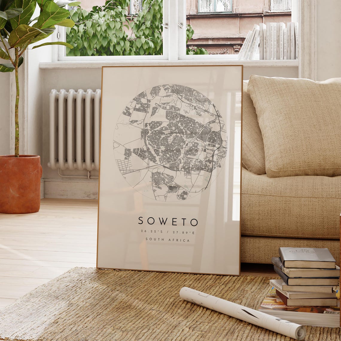 Soweto Map, Soweto, South Africa, City Map, Home Town Map, Soweto Print ...