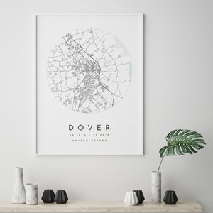 Dover Map, Dover, Delaware, City Map, Home Town Map, Dover Print, Wall ...
