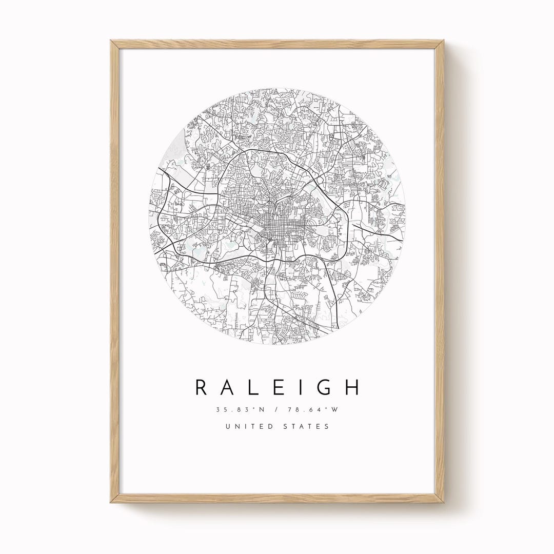 Raleigh City Map, Map of Raleigh, Home Town Map, City Map, Raleigh ...