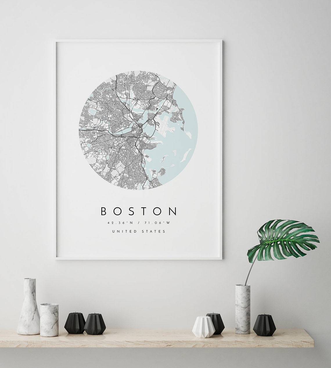 City Map, Boston Map, Minimalist Map, Boston Print, Boston Poster ...