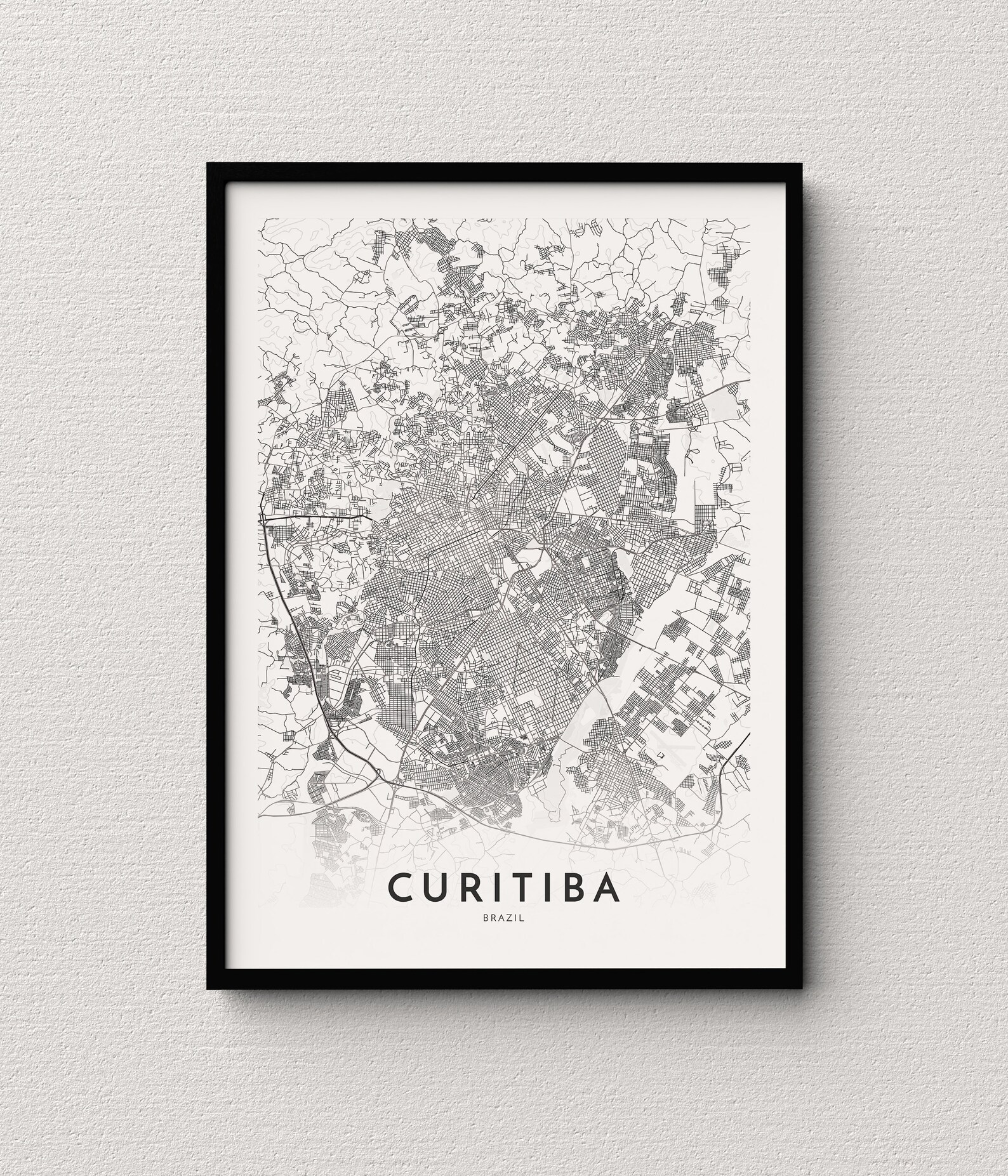 Curitiba Map Curitiba Brazil City Map Print Map Poster - Etsy UK