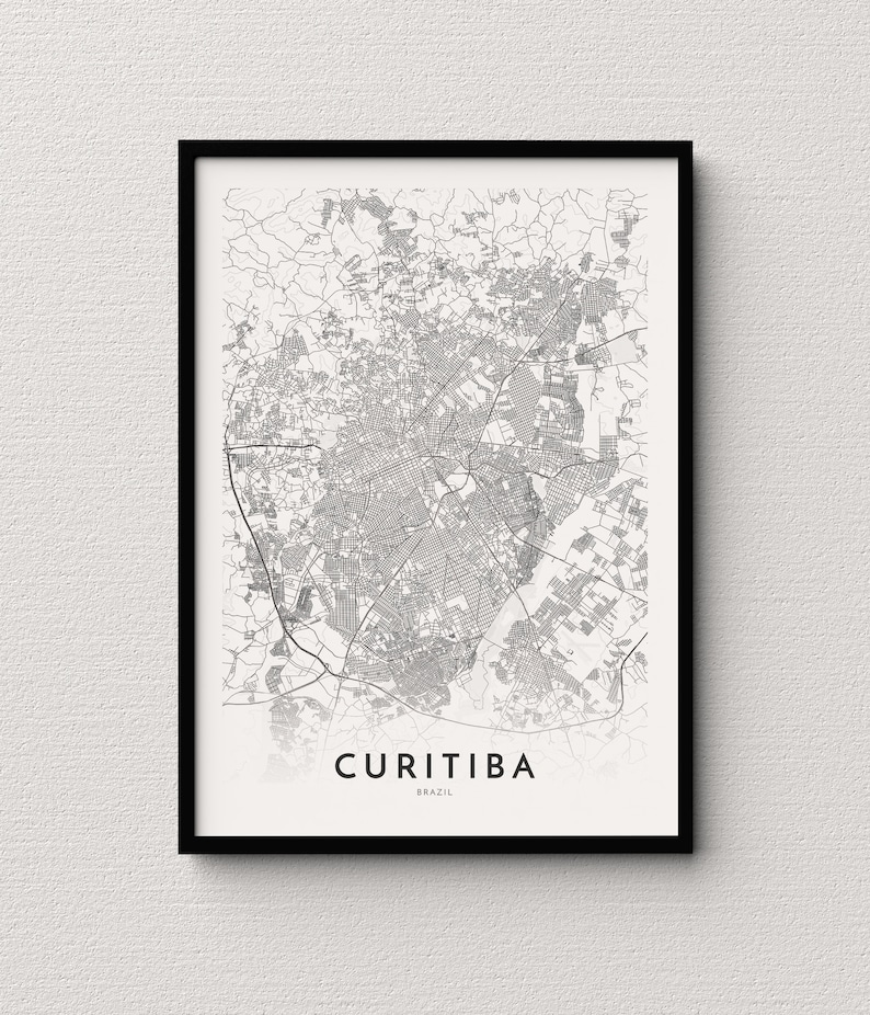Curitiba Map Curitiba Brazil City Map Print Map Poster - Etsy UK