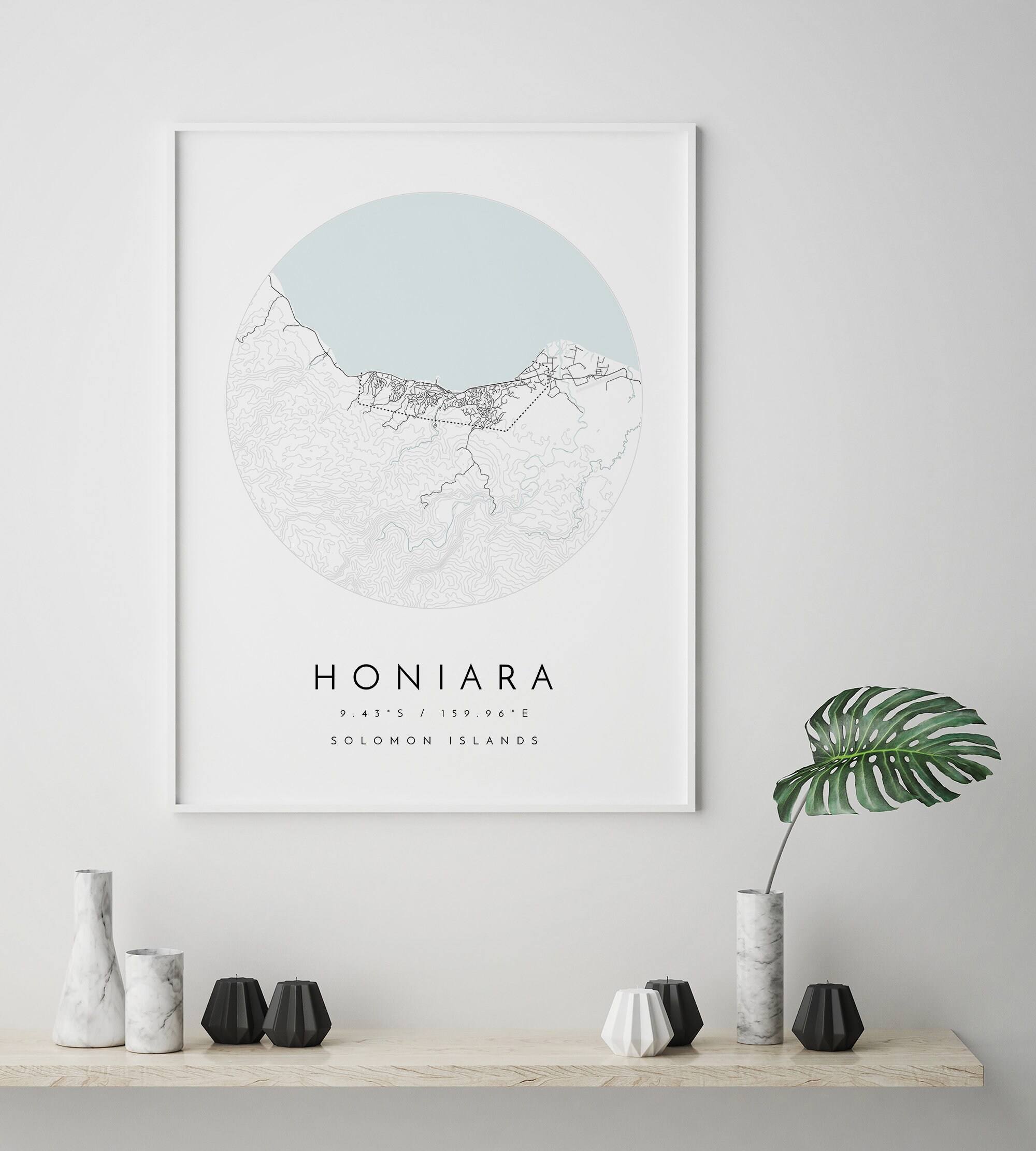 Honiara Map Honiara Solomon Islands City Map Home Town - Etsy