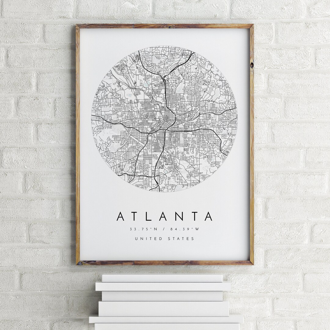Atlanta Map, Minimalist Map, Atlanta Print, Atlanta Poster, Atlanta Art ...