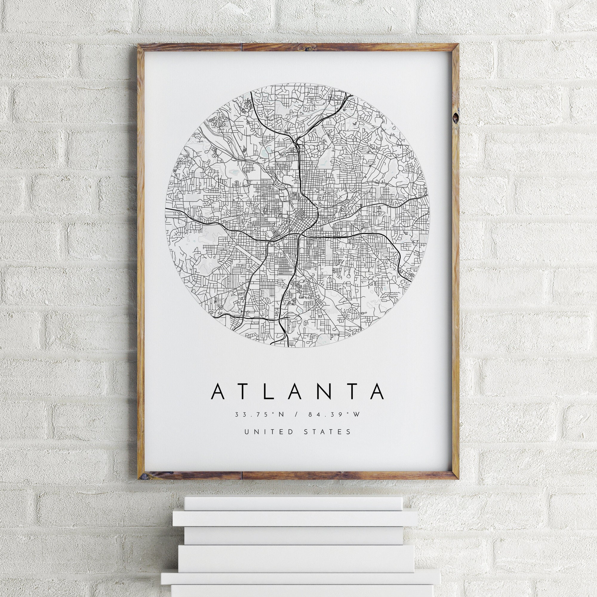 Atlanta Map Minimalist Map Atlanta Print Atlanta Poster | Etsy