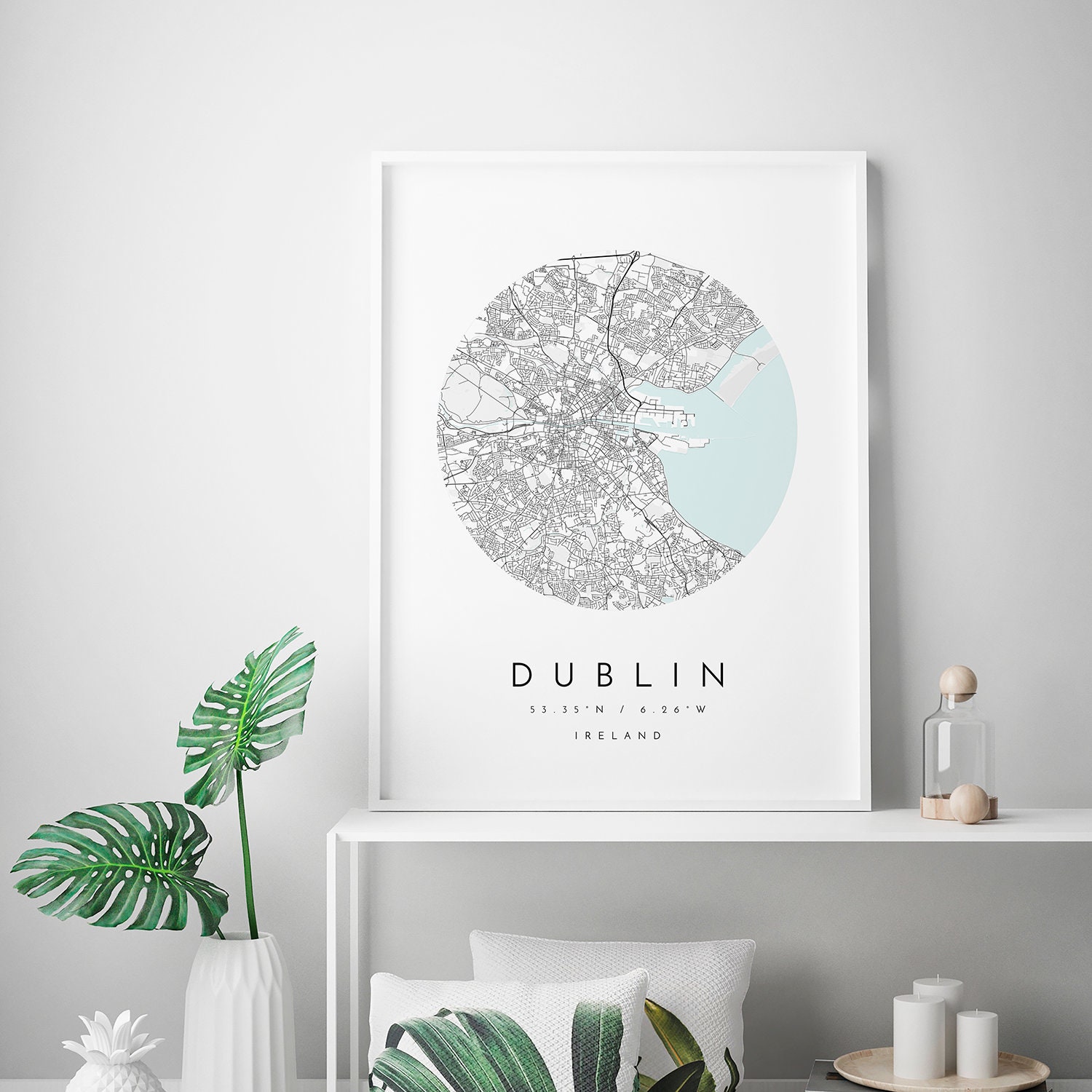 Dublin Map Minimalist Map Dublin Print Dublin Poster | Etsy