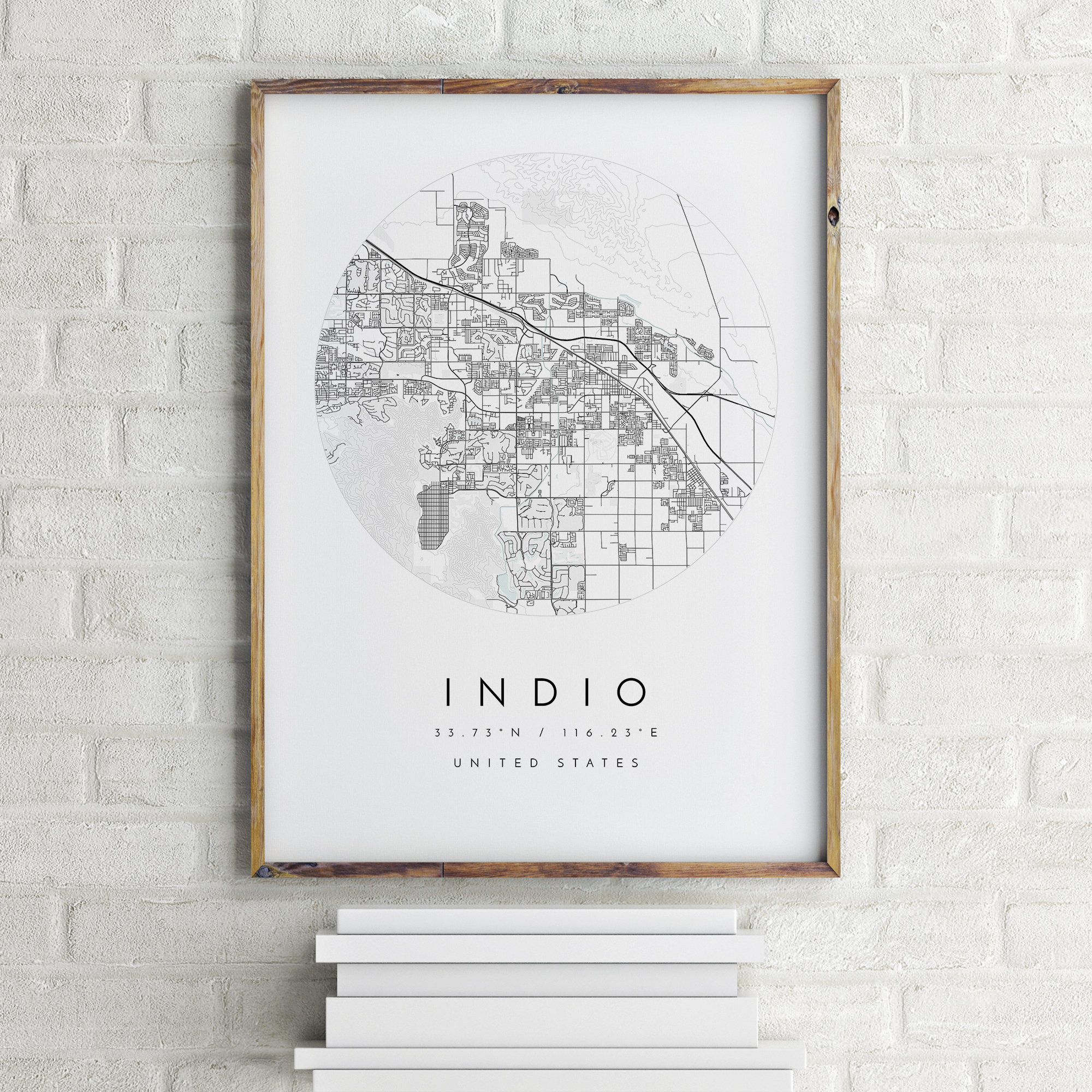 Indio Map Indio California City Map Home Town Map Indio | Etsy