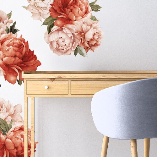 Large Vintage Flower Removable Wall Decals Reusable Stickers - Etsy