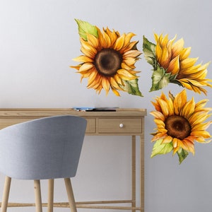Sunflower Wall Decals | Sunflower Wall Décor | Sunflower Mural - Etsy