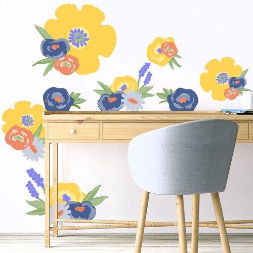 Removable Wall Decals Big Large Flowers Peel & Stick - Etsy
