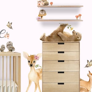 Woodland Animal Removable Wall Decals Wallpaper Stickers Nursery Baby ...