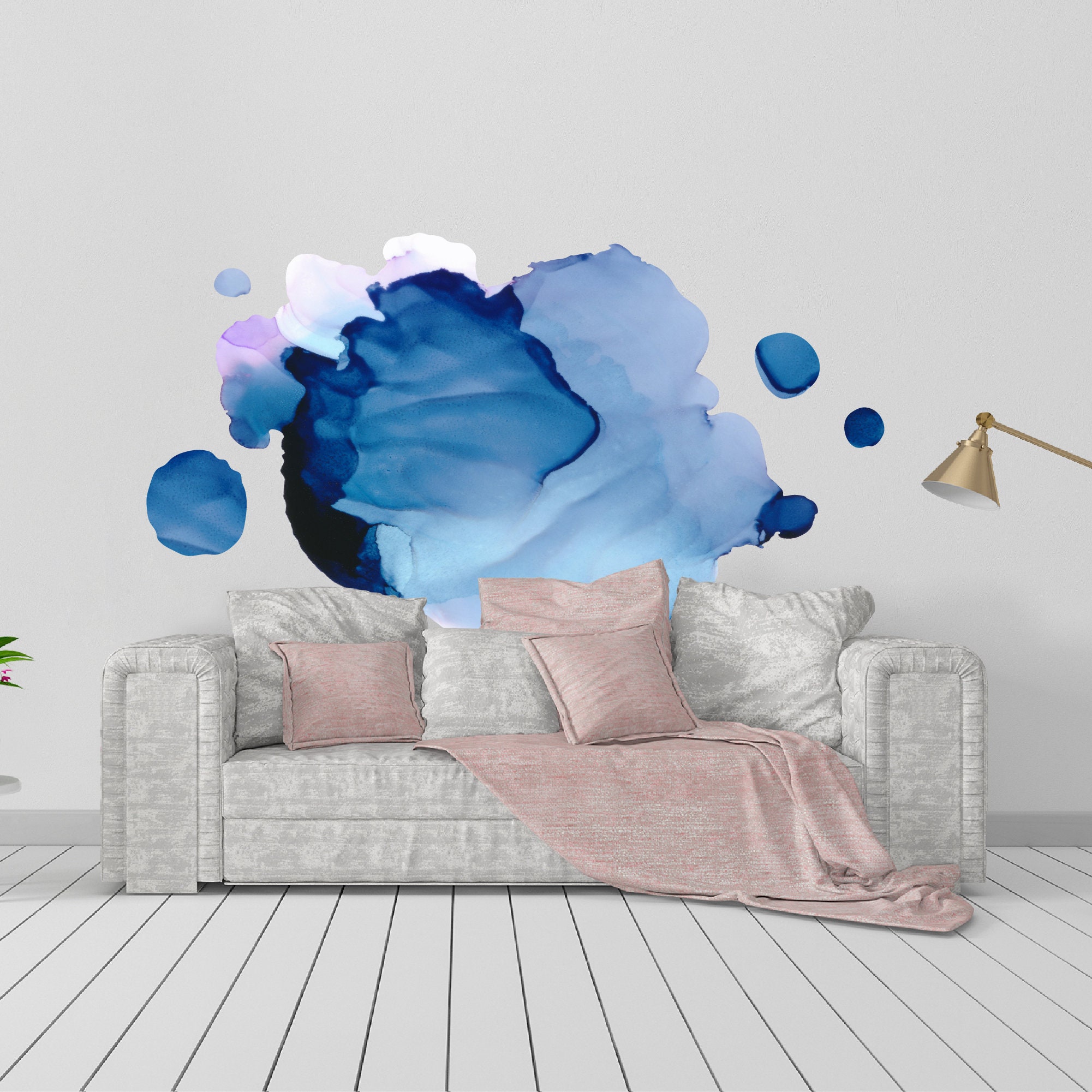 Alcohol Ink Wall Decal Abstract Watercolor Peel Stick - Etsy